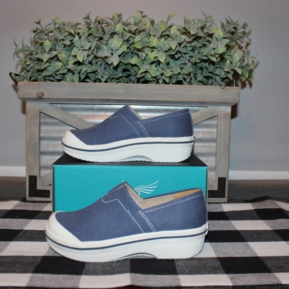 Dansko | Shoes | Nib Dansko Vesta Girls Canvas Navy Blue Clogs | Poshmark